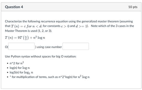Solved Characterize The Following Recurrence Equation Using