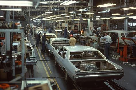 Engineers Testing Vehicle Durability In A Busy Automobile Factory Assembly Line Premium Ai