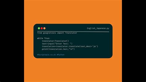 Python Googletrans Translate English To Japanese YouTube