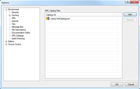 Xml Catalog Options