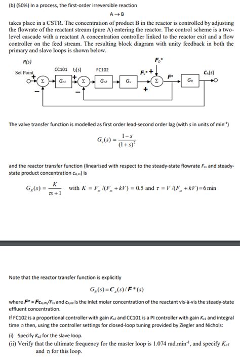 Solved B 50 In A Process The First Order Irreversible