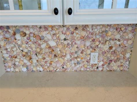 Coastal Decor Shell Tiles Fireplace Tiles Sea Shells Decorative