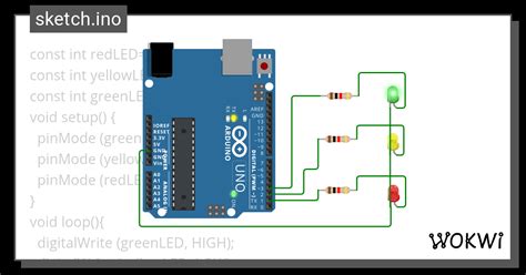 โปรมแกรมไฟจราจรino Wokwi Esp32 Stm32 Arduino Simulator
