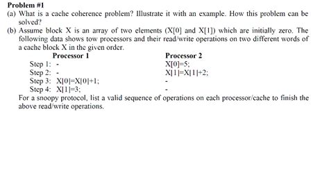 Solved Problem A What Is A Cache Coherence Problem Chegg