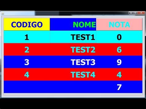 INSERINDO COR NA LINHA DO JTABLE Color JTable YouTube