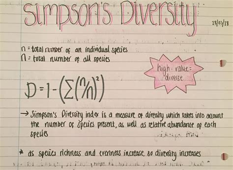 simpson s diversity index diversity index textbook lesson