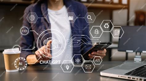 Premium Photo Woman Using Chatbot In Computer And Tablet Smart Intelligence Aichat Gpt Chat