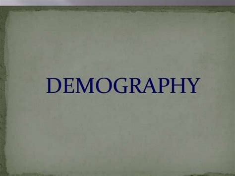 Demography Lecture Ppt Pptx