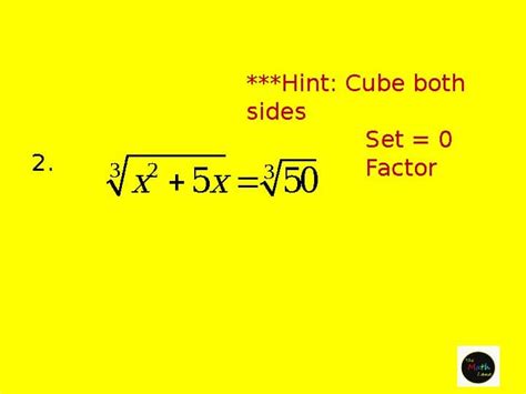 Solving Cube Cube Root And Other Root Equations Practice Activity No Prep Ppt