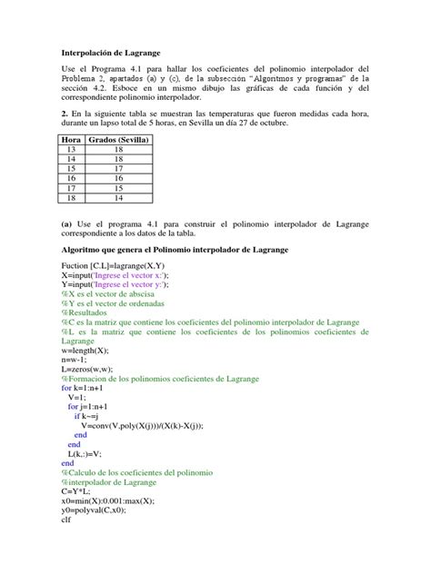 Algoritmos Y Programas Matlab Pdf Ciencia Computacional Conceptos Matemáticos