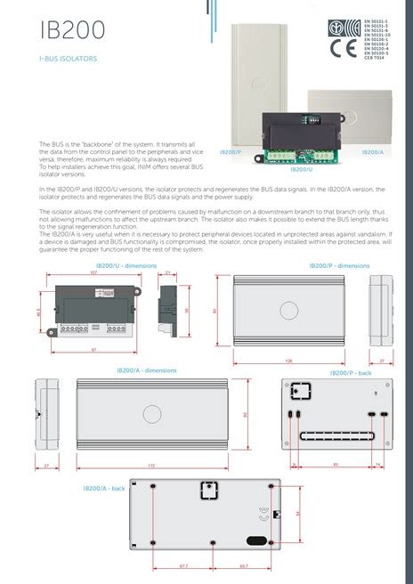 IB U BUS Isolator With Data Regeneration And On View Terminals By INIM