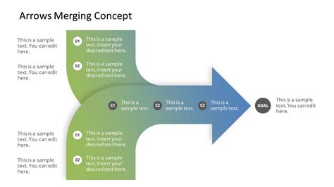 Converging Merging Arrows Template SlideModel