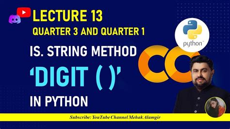 Isdigit String In Python Isdigit Method Python Isdigit Youtube