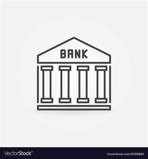 Bank Outline Icon Royalty Free Vector Image Vectorstock
