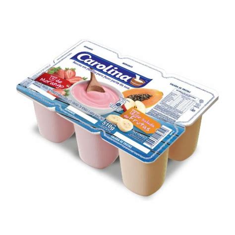 Bebida LÁctea Carolina Polpa 510g Morango Salada De Frutas Lavagnoli