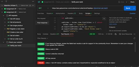 Individual Requests Test Pass But When I Run The Verify Your Work It Fails Help Hub Postman