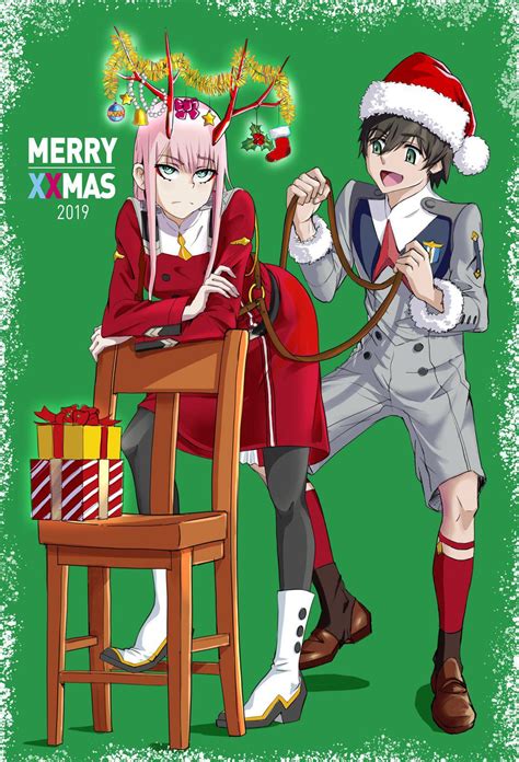 Zero Two And Hiro Christmas Art ZeroTwo