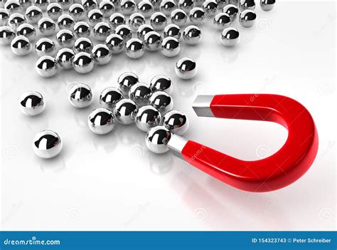 Red Magnet Attracting Steel Balls Stock Illustration Illustration Of Hire Ferromagnetic