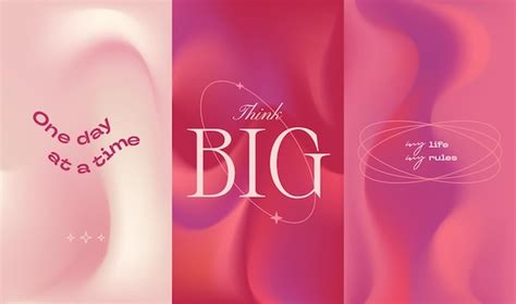 내년 색상 비바 마젠타와 Instagram 스토리 그라데이션 미적 인용구 템플릿 컬렉션 프리미엄 벡터