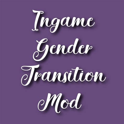 Ingame Gender Transition Mod Amazonidagirl On Tumblr