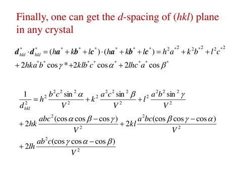 ppt expression of d dpacing in lattice parameters powerpoint
