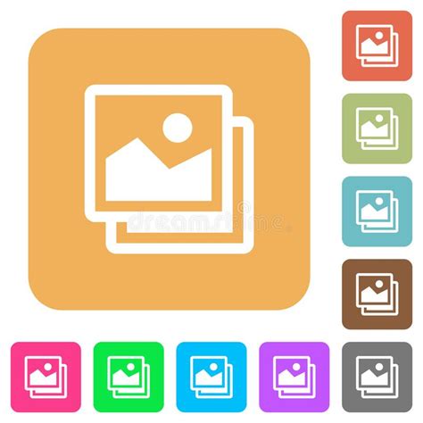 Pictures Rounded Square Flat Icons Stock Illustration Illustration Of Curved Multiple 187518221