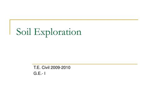 PPT Soil Exploration PowerPoint Presentation Free Download ID