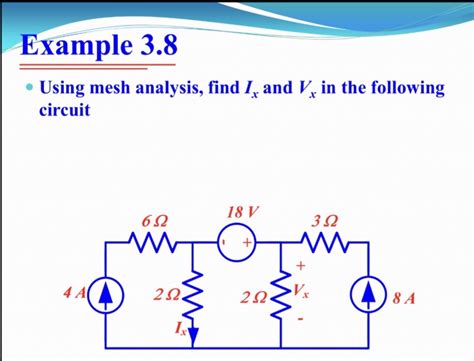 Solved Example Using Mesh Analysis Find I And V In The Chegg