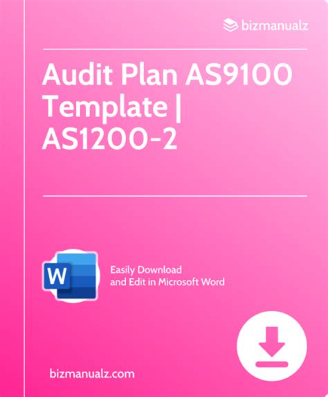As9100 Audit Plan Template Word