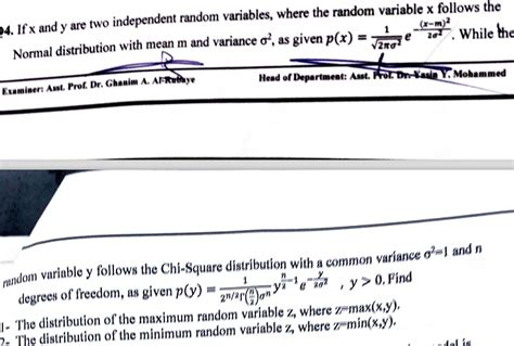 24 If X And Y Are Two Independent Random Studyx