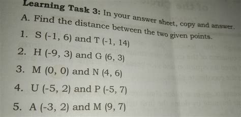 Solved Learning Task 3 In Your Answer Sheet Copy And Answer A Find