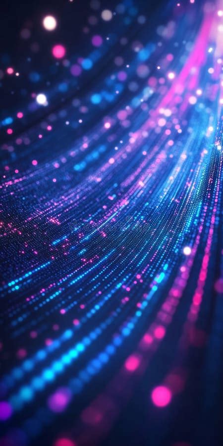 Dynamic Digital Background With Colorful Pulses Of Data In Vibrant Blue