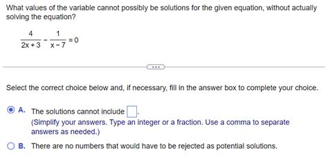 Solved What Values Of The Variable Cannot Possibly Be Chegg
