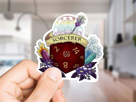 Sorcerer D20 Sticker Dandd Class Decal Ttrpg Magic Caster T