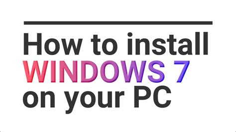 Tutorial On How To Install Windows 7 Youtube