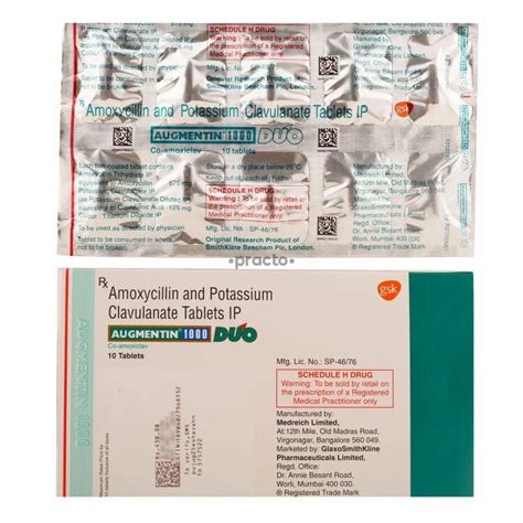 Augmentin 1000 Gm Duo 10 Tablets Strip At ₹ 682strip In Nagpur Id