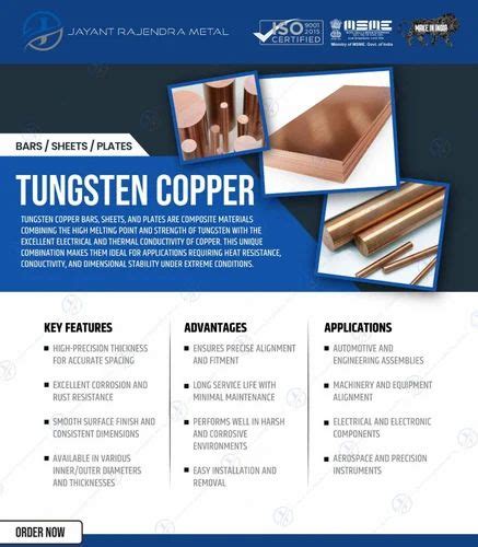 Tungsten Copper Rodbar At ₹ 15000kg Tungsten Copper Rod In Mumbai
