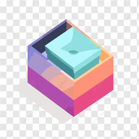 열린 상자의 등각 투영 이미지 벡터 흰색 배경에 아이소메트릭 파일의 단순한 다채로운 아이콘 그림자 없음 작은 프레임 중앙 Png 일러스트 및 벡터 에 대한 무료