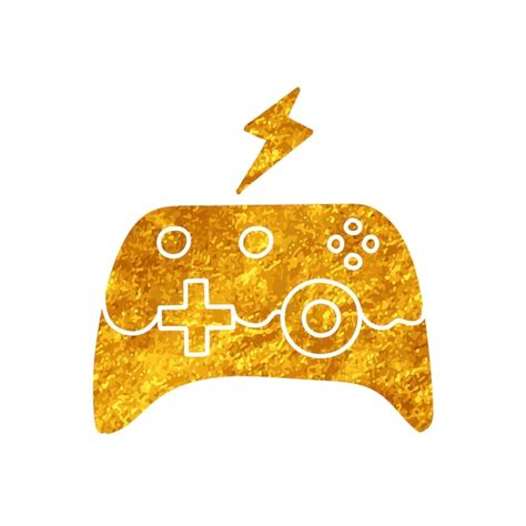 Premium Vector Game Controller Drawing In Gold Color Style