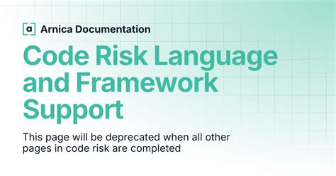 Code Risk Language And Framework Support Arnica Documentation