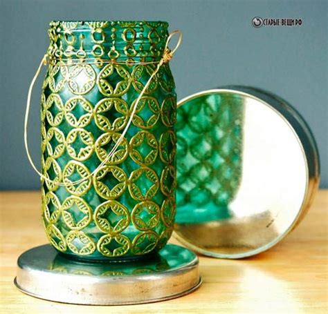 Светильник из стеклянной банки своими руками Стеклянная бутылка Поде… Раскрашенные