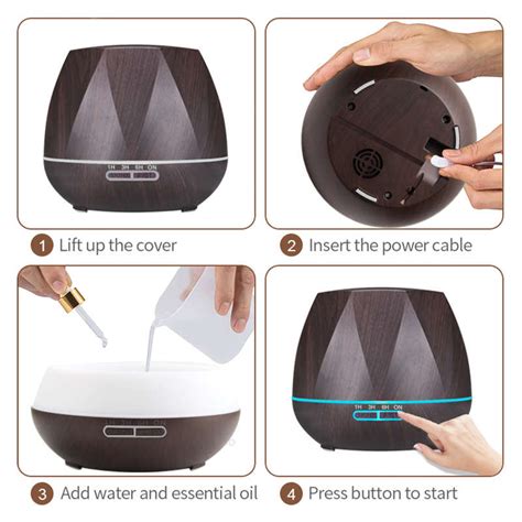 Humidifiers 550ml Essential Oil Aroma Diffuser With 7 Color Light