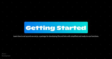 getting started aoi js — documentation