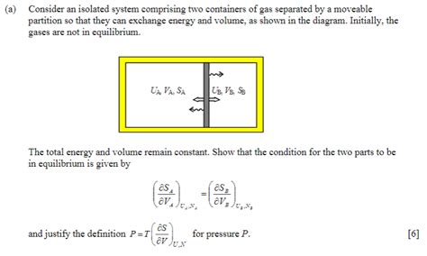Solved A Consider An Isolated System Comprising Two Chegg