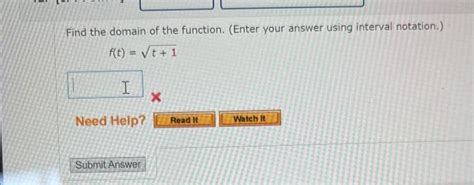 Solved Find The Domain Of The Function Enter Your Answer Chegg Com