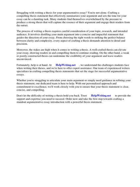 Argumentative Essay Introduction And Thesis Examples Download Free Pdf Essays Argument