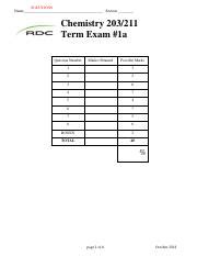 Chem F Mid Term A Solutions Pdf SOLUTIONS Name Section Chemistry Term Exam