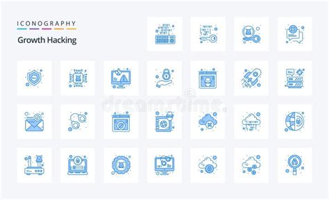25 Hacking Blue Icon Pack Stock Vector Illustration Of Mail 264560741