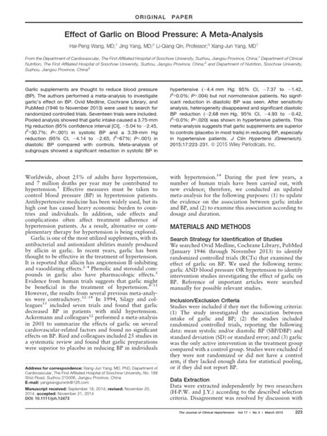 Wang Et Al 2015 The Journal Of Clinical Hypertension Pdf