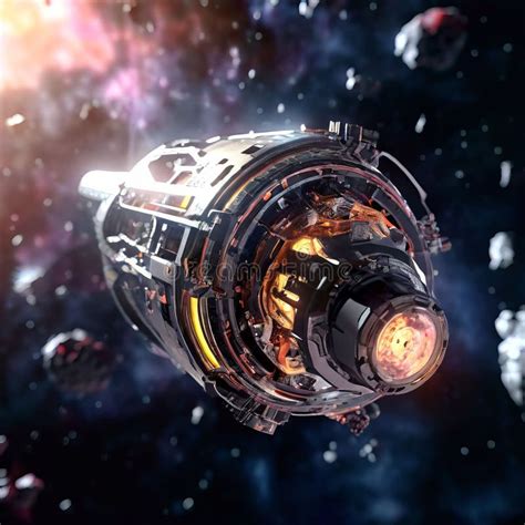 A Space Probe Entering A Distant Galaxy Its Sensors Collecting Stock Illustration Illustration